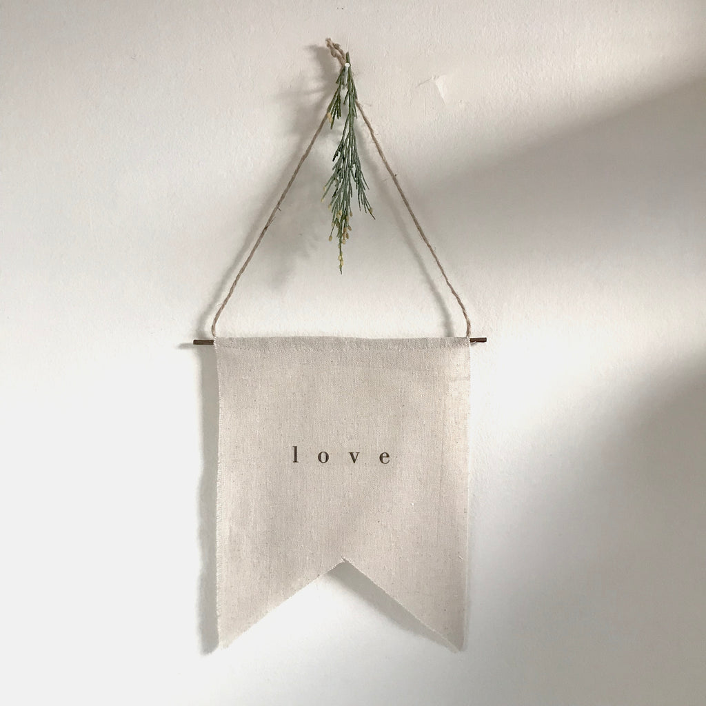 linen banners with words – pi'lo